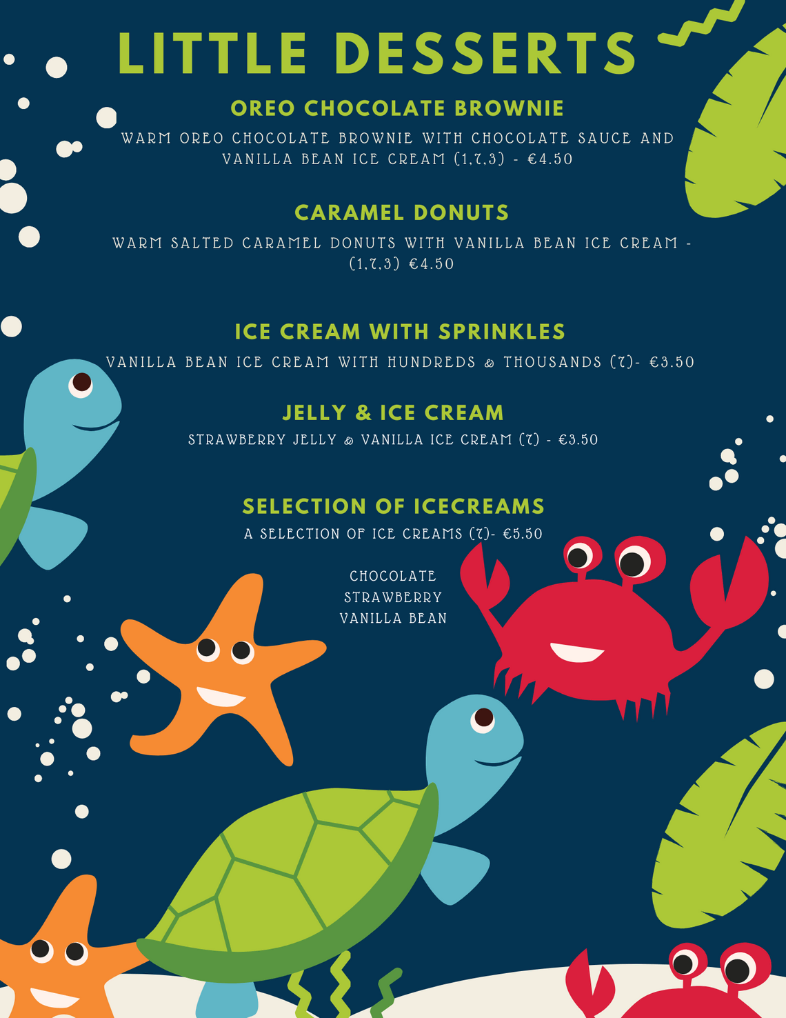 The Strand Cahore | Menus | Wexford